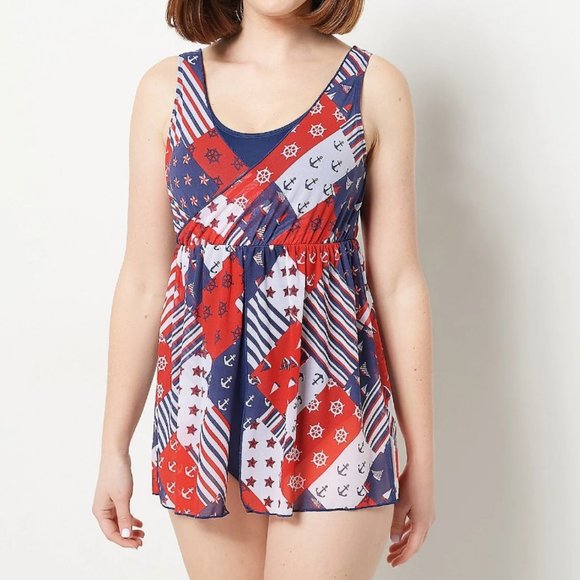 Denim&Co | Swim | Denim Co Beach Vneck Surplice Layered Swim Dress 662 ...